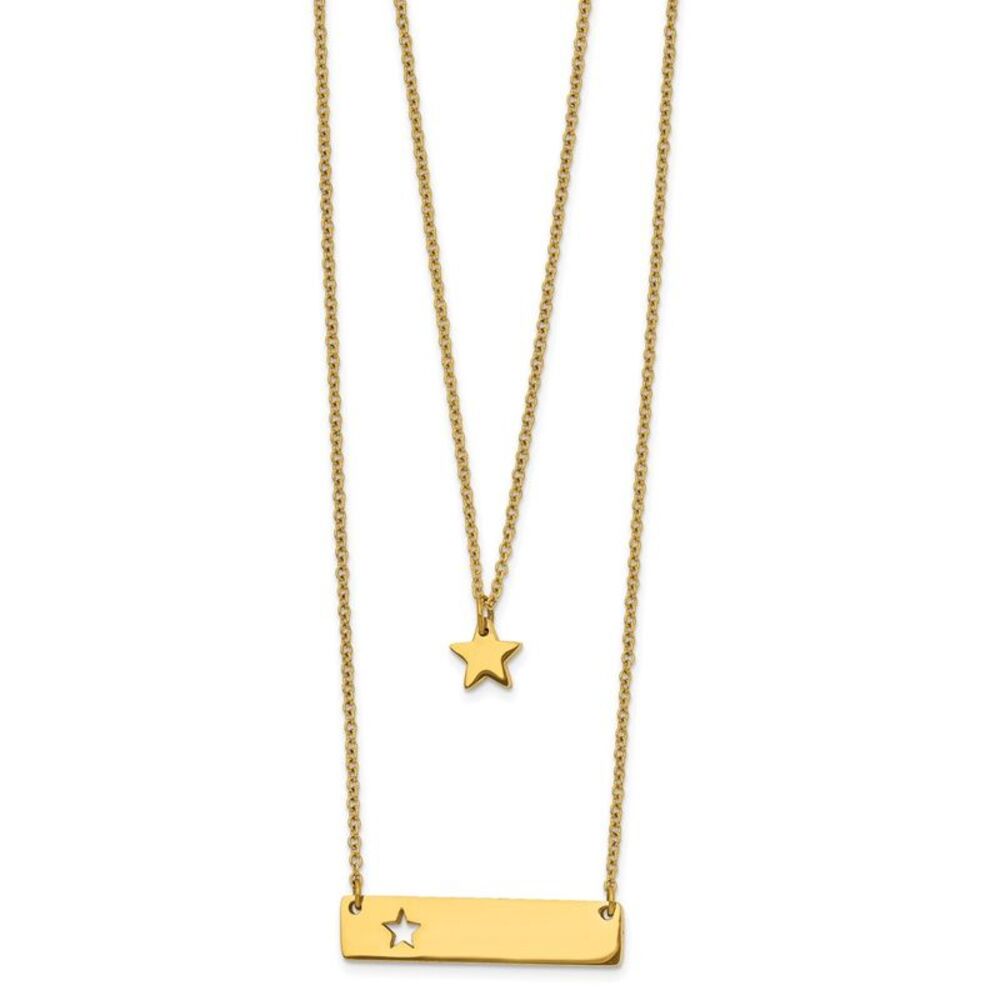 Steel Yellow Ip-Plt Star Bar Multi Str& 15.5in Cable … - Gem